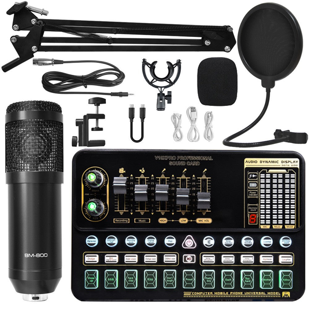 Set di schede audio live V10 Microfono a condensatore M800 Set di appa