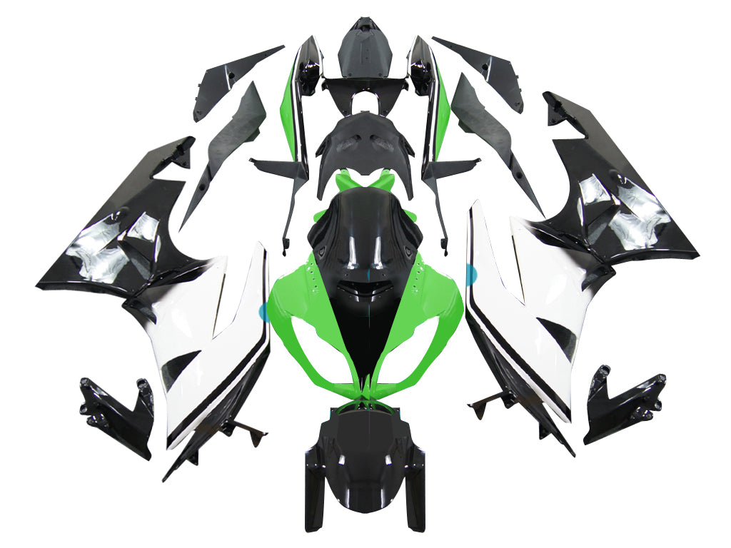 Carene 2009-2012 Kawasaki ZX6R ZX636 Verde Bianco Nero Ninja Racing